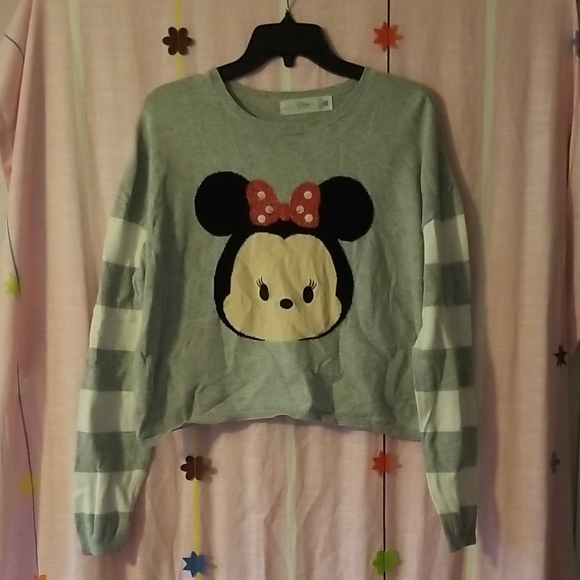 Disney | Sweaters | Disney Gray And Black Womens Sweater With Minnie ...